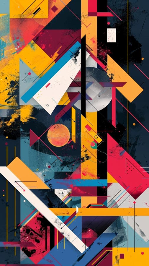Abstract Geometric Shapes in Vivid Colors for Dynamic Backdrop Stock ...