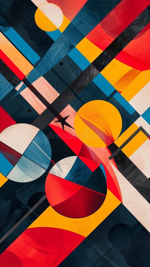 Abstract Geometric Shapes in Vivid Colors for Dynamic Backdrop Stock ...