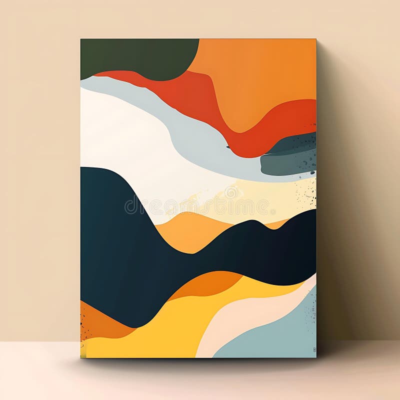 Abstract Geometric Shapes in Warm Colors Generated Using AI. Stock ...