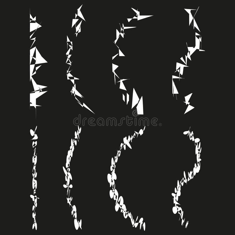 Abstract Geometric Shapes. White Forms on Black. Sharp and Organic ...