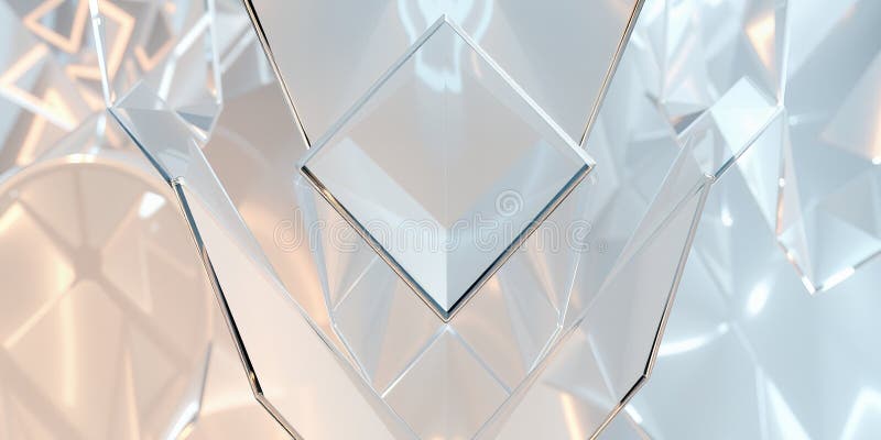 Abstract Geometric Shapes White Glass Crystal Design Background Texture ...