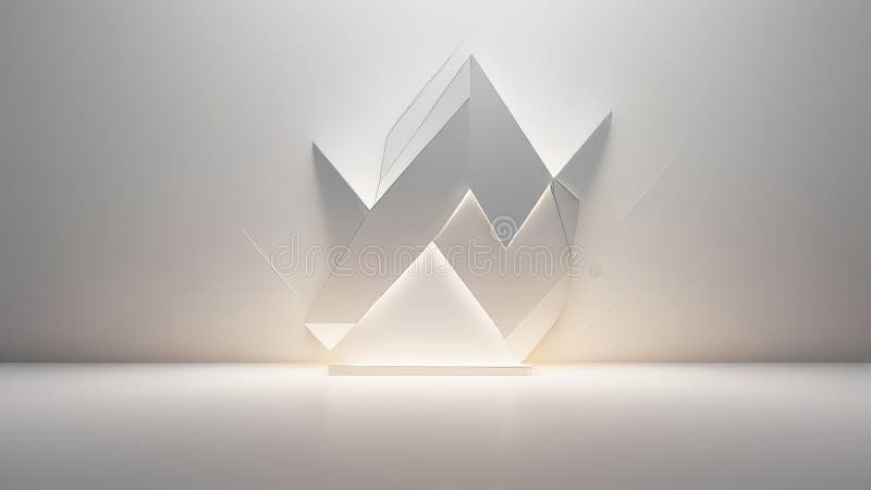 Abstract Geometric Shapes in a White Room Stock Illustration ...