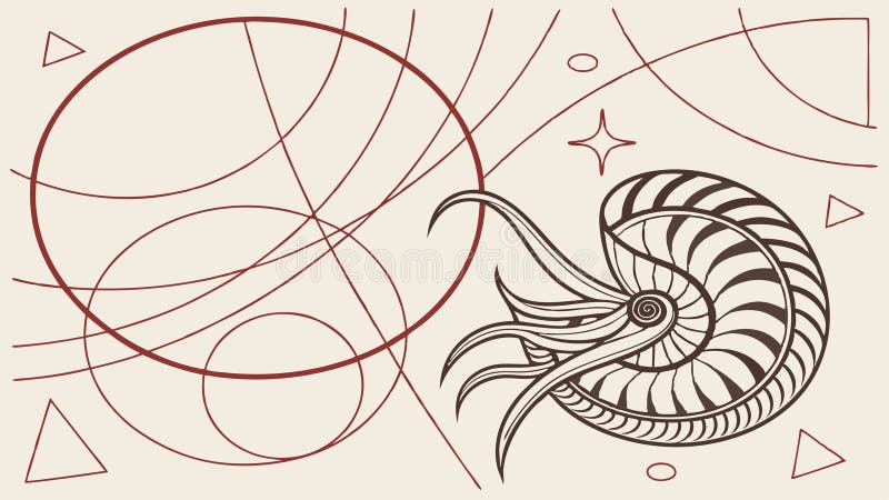 Abstract Geometric Shell Nautilus Design, Vector Design Generative AI ...