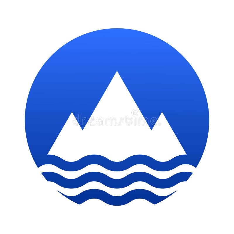 Abstract Geometric Sign of Three Mountains and Water Waves Stock ...