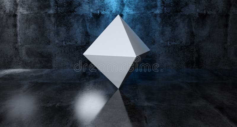 Abstract Geometric Simple Primitive Shape White Prism in Realist Stock ...