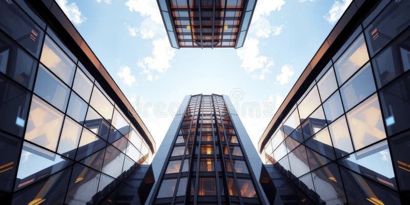 Abstract Geometric Skyscraper Pattern, Perspective View, Architectural ...