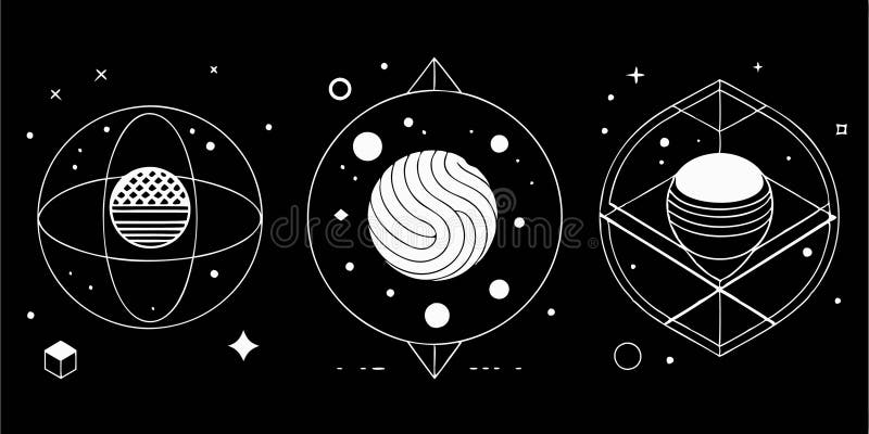 Geometric Space Art: Abstract Cosmic Design for Modern Wall Decor Stock ...