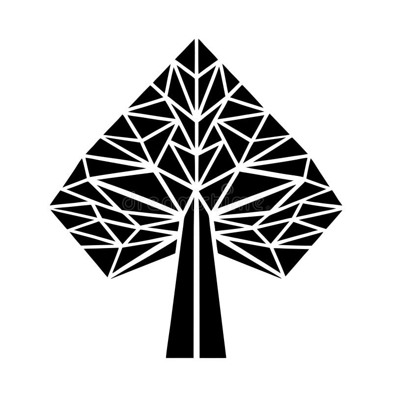 Abstract Geometric Spades Symbol: Modern Triangular Design in Black and ...