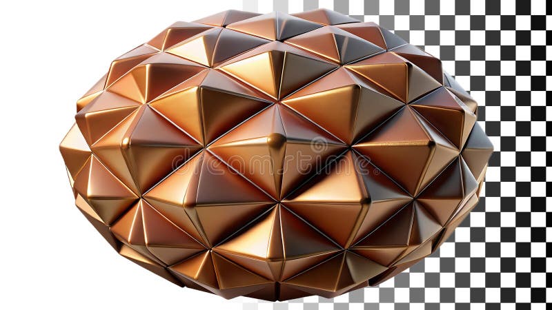 Abstract Geometric Sphere Faceted Bronze Metallic Pattern Png ...