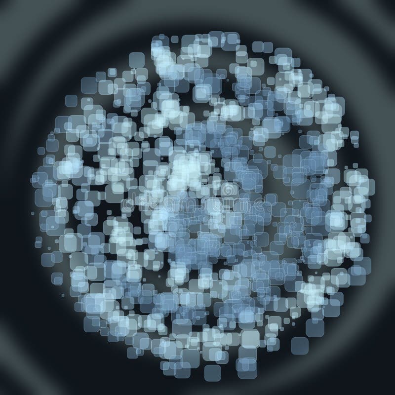 Abstract Geometric Sphere of Many Square Glittering in Space Explosion ...