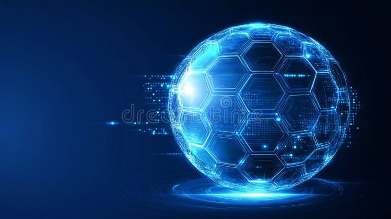 Abstract Geometric Sphere Modern Technological Dome Shield Design with ...