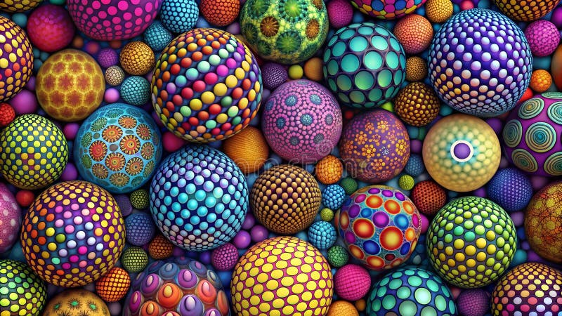 Abstract Geometric Sphere Seamless Pattern Generative AI Stock ...