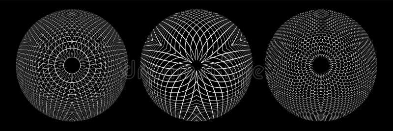 Abstract Geometric Spherical Shapes. 3D Illusion Stock Vector ...