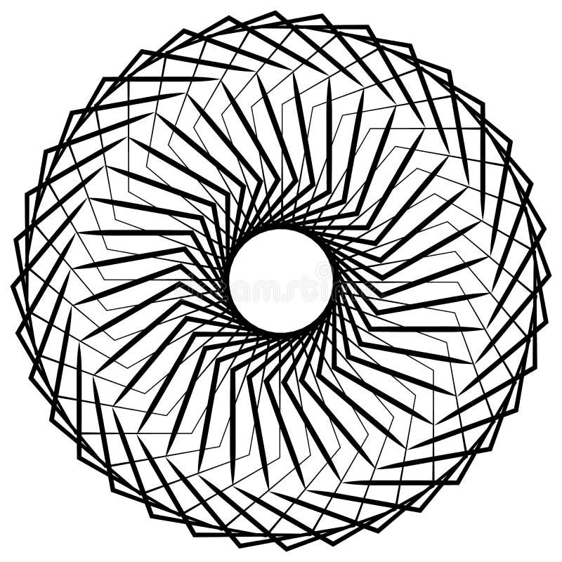 Abstract Geometric Spiral Element with Intersecting Lines Stock Vector ...