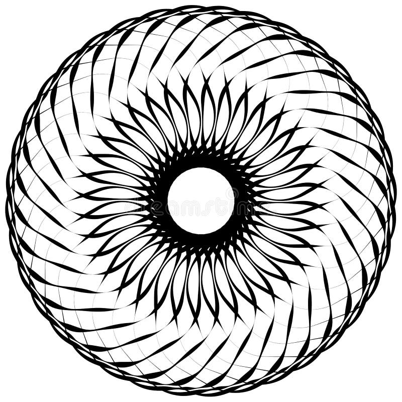 Abstract Geometric Spiral Element with Intersecting Lines Stock Vector ...