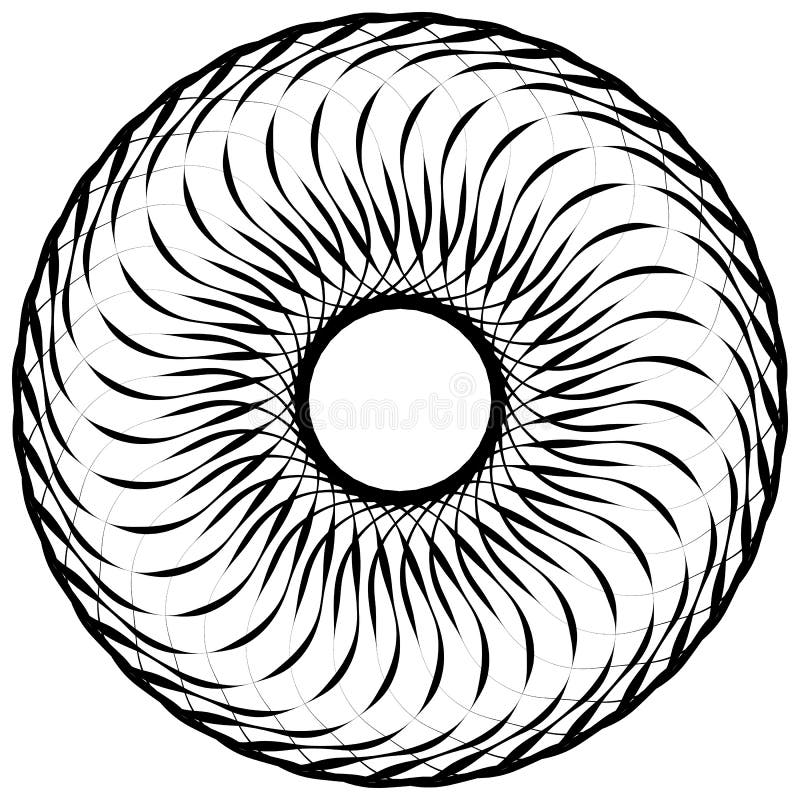 Abstract Geometric Spiral Element with Intersecting Lines Stock Vector ...