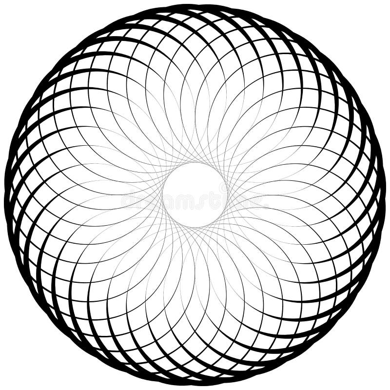 Abstract Geometric Spiral Element with Intersecting Lines Stock Vector ...
