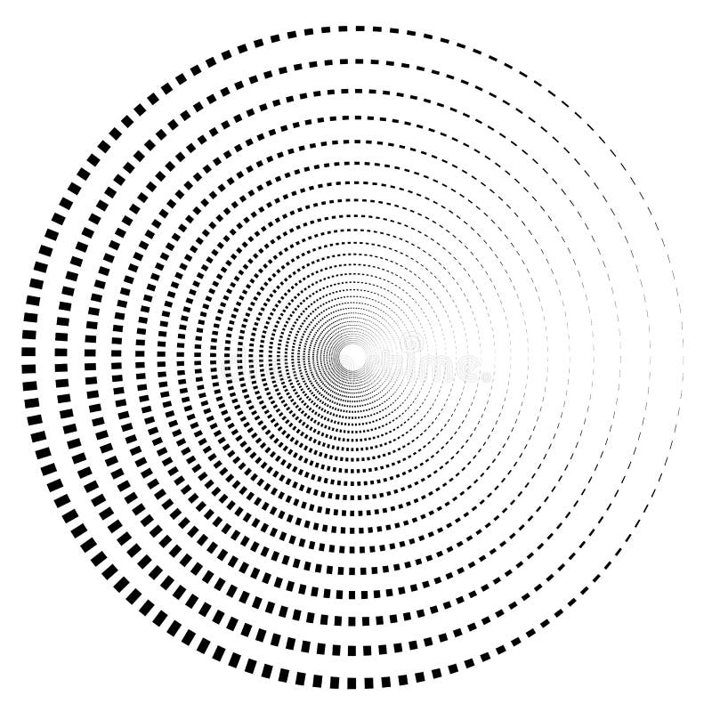 Abstract Geometric Spiral, Ripple Element with Circular, Concentric ...