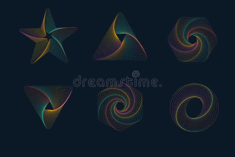 Abstract Geometric Spirograph Elements Vector Illustration Stock Vector ...