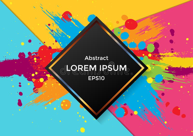 Abstract Geometric with Splatter Color and Shape Design Stock Vector ...