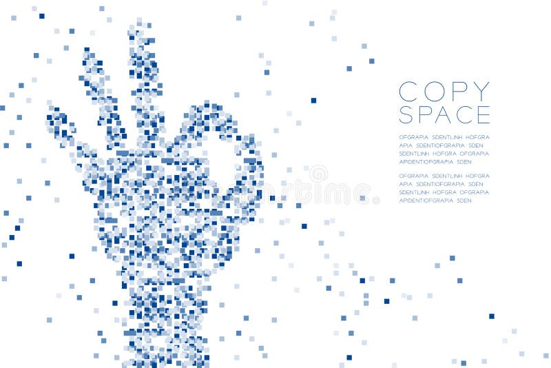 Abstract Geometric Square Box Pattern OK Hand Shape, Sign Language ...