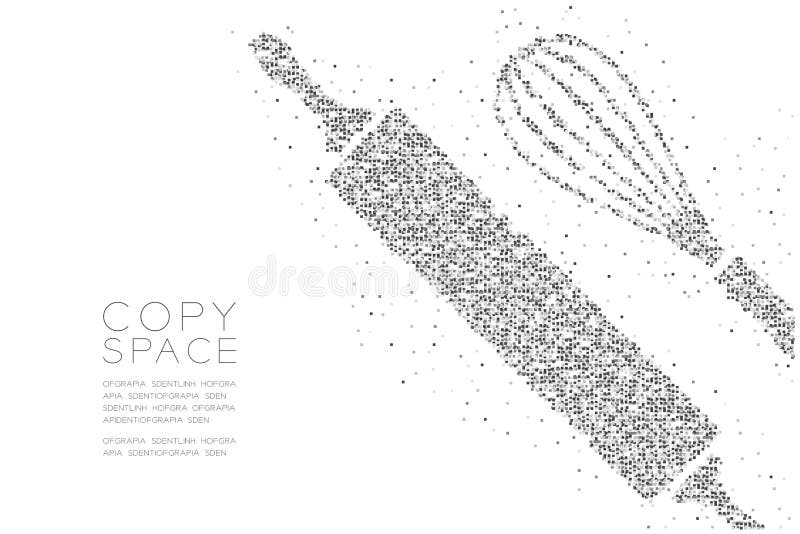 Abstract Geometric Square Box Pixel Pattern Rolling Pin and Whisk Shape ...