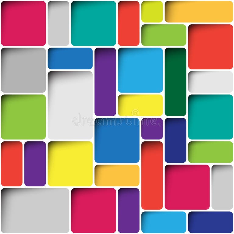 Abstract Geometric Square Color Background. Patchwork Style Stock ...