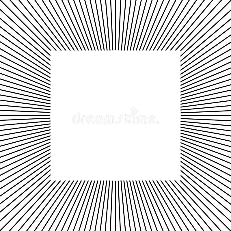 Abstract Geometric Square Frame. Radial Rays Lines Background Stock ...