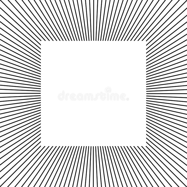 Abstract Geometric Square Frame. Radial Rays Lines Background Stock ...