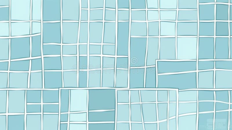 Abstract Geometric Square Lines in Light Pastel Blue Shade. AI ...