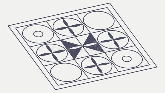 Abstract Geometric Square Pattern, Interlocking Design Grid Element ...