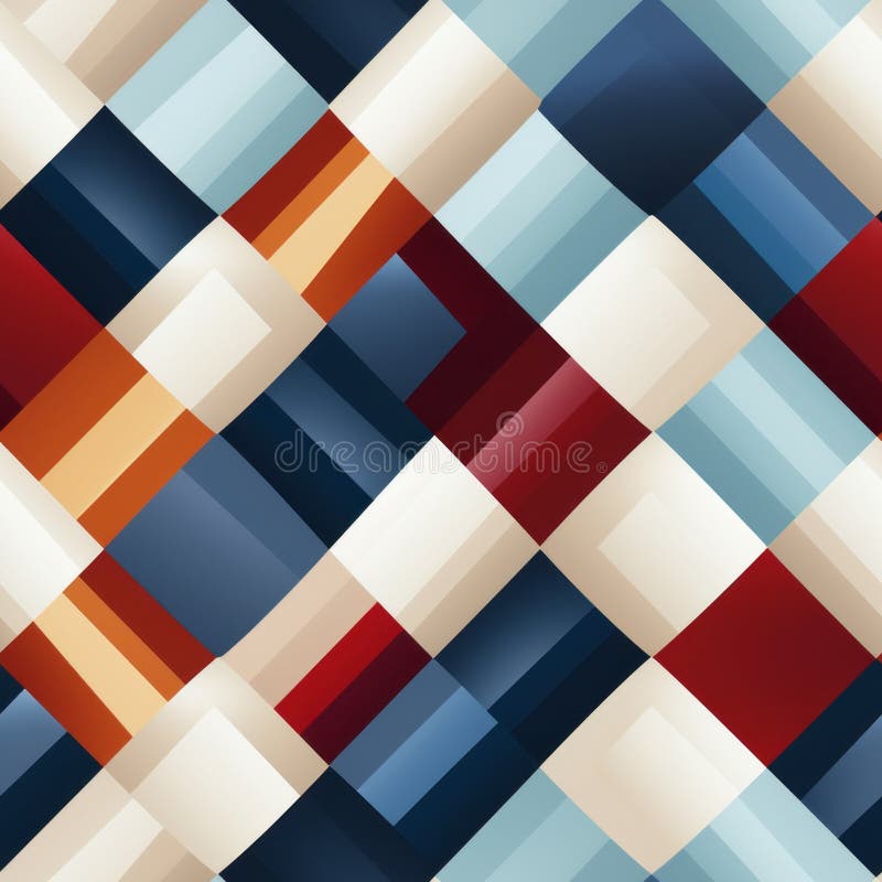 Abstract Geometric Square Pattern with Intertwining Red and Blue Colors ...