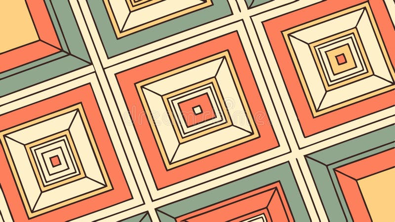 Abstract Geometric Square Pattern with Nested Forms, Dynamic. Vector ...