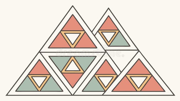 Abstract Geometric Stacked Triangles Pattern, Symbolizing Structure ...