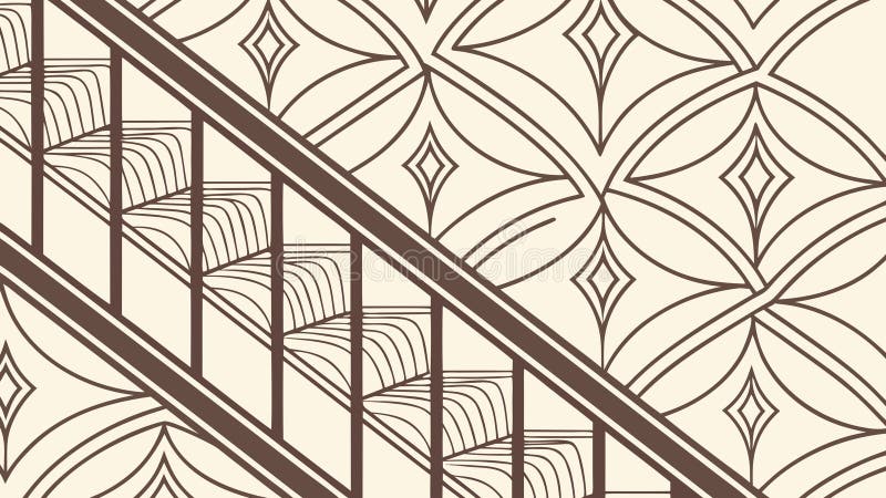 Abstract Geometric Stairs Pattern, Linear Architectural Design, Vector ...
