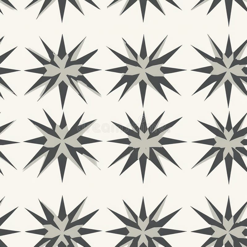 Abstract Geometric Starburst Pattern in Monochrome Tones Stock Photo ...