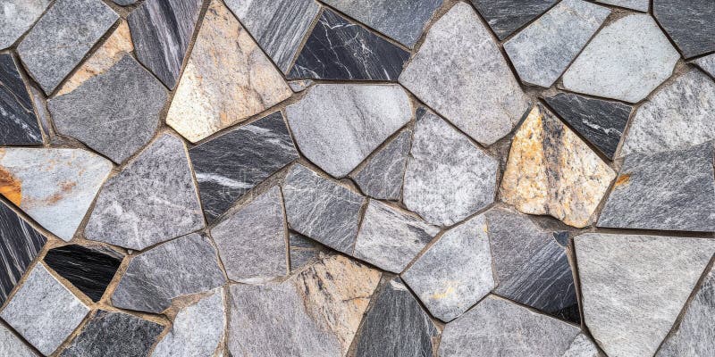 Abstract Geometric Stone Tile Background with Interlocking Polished ...