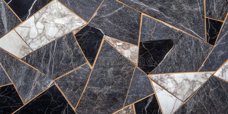 Abstract Geometric Stone Tile Background with Interlocking Polished ...