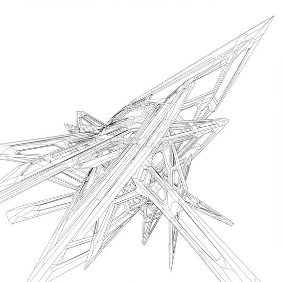 An Abstract, Geometric Structure Composed of Sharp, Angular Lines and ...