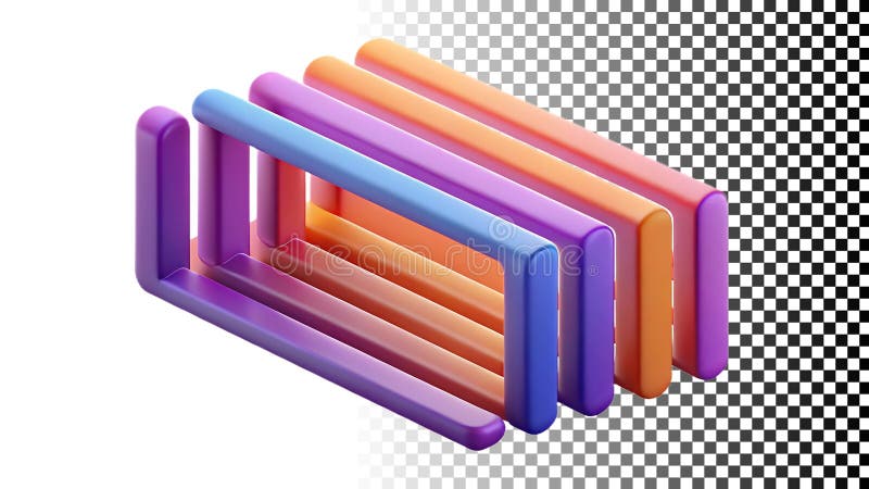 Abstract Geometric Structure with Colorful Parallel Bar Shapes Png ...