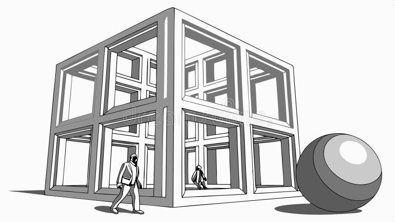 Abstract Geometric Structure Modern Architecture Design Vector Design