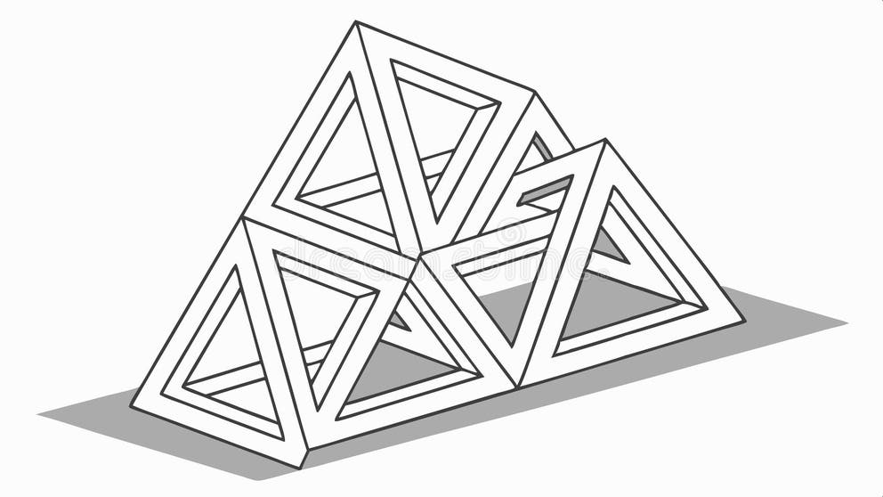 Abstract Geometric Structure Pattern, Stacked Triangles Modern Architectural Graphic Element ...