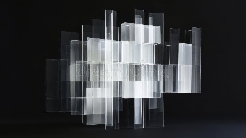 Abstract Geometric Structure of Transparent Panels in Dim Light Stock ...