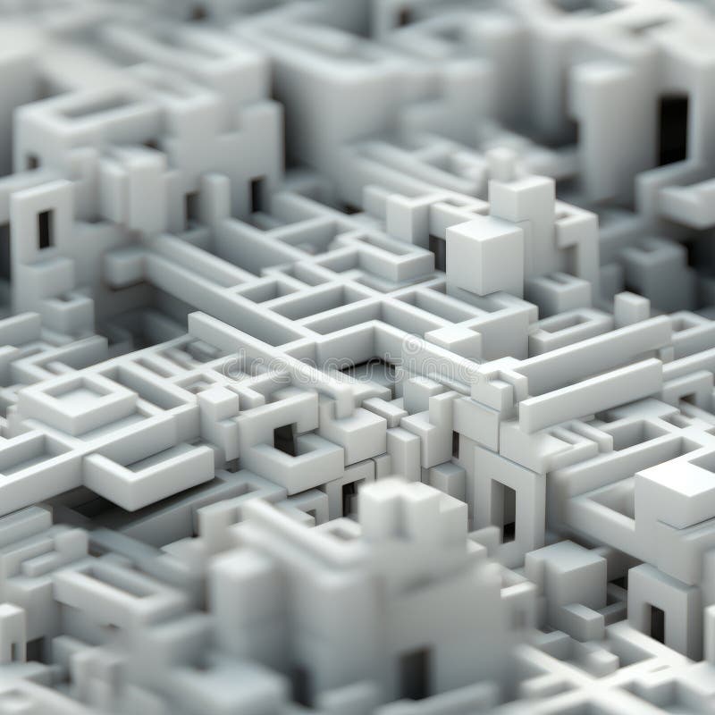 Abstract Geometric Structures Displayed in a Gray Color Scheme Stock ...