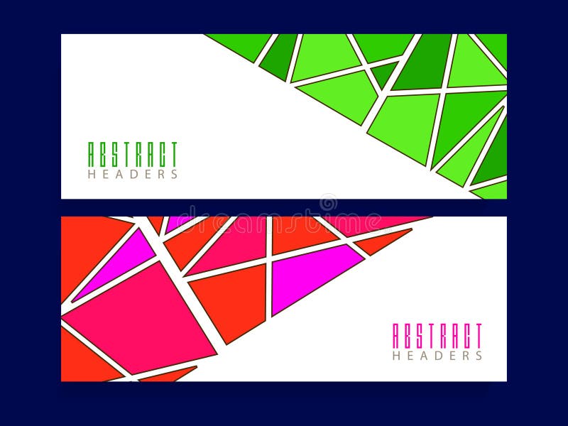Abstract Geometric Style Banner or Header Design in Two Option Stock ...