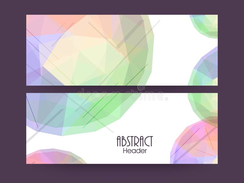 Abstract Geometric Style Social Media Banner or Header Design in Two ...
