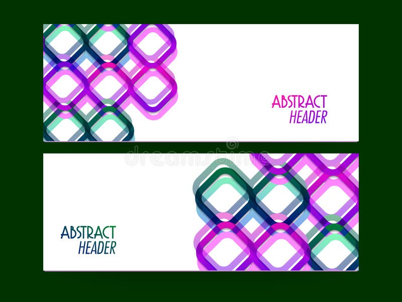 Abstract Geometric Style Social Media Banner or Header Design in Two ...