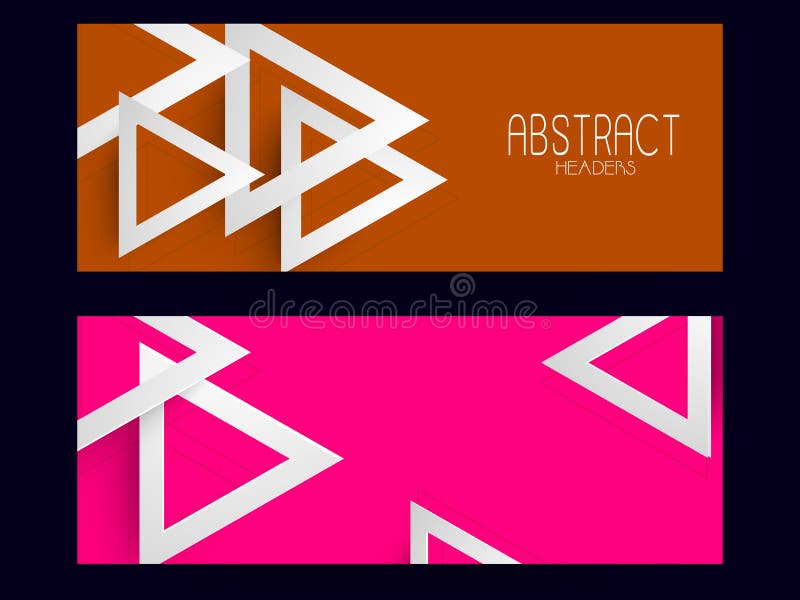 Abstract Geometric Style Social Media Banner or Header in Two Color ...