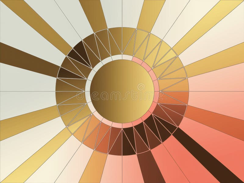 Abstract Geometric Sunburst Design with Warm Colors and Radiating Lines ...