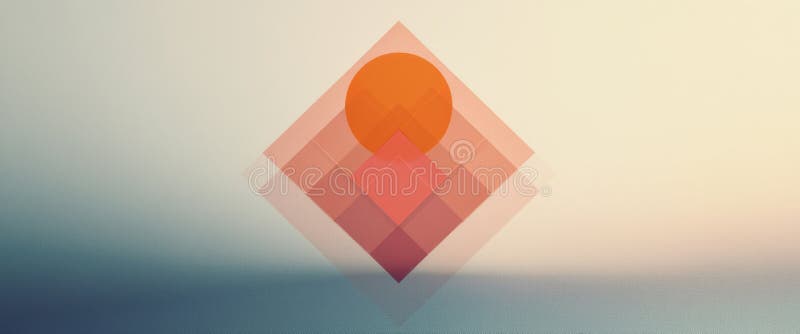Abstract Geometric Sunset with Layered Shapes Stock Image - Image of ...